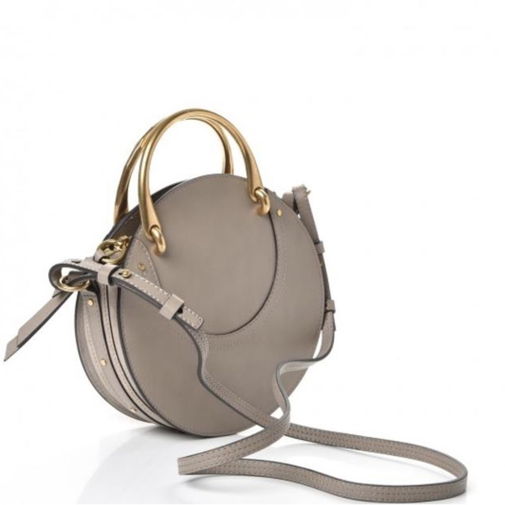 Chloe Pixie Small Studded Motty Grey Leather Shoulder… - Gem